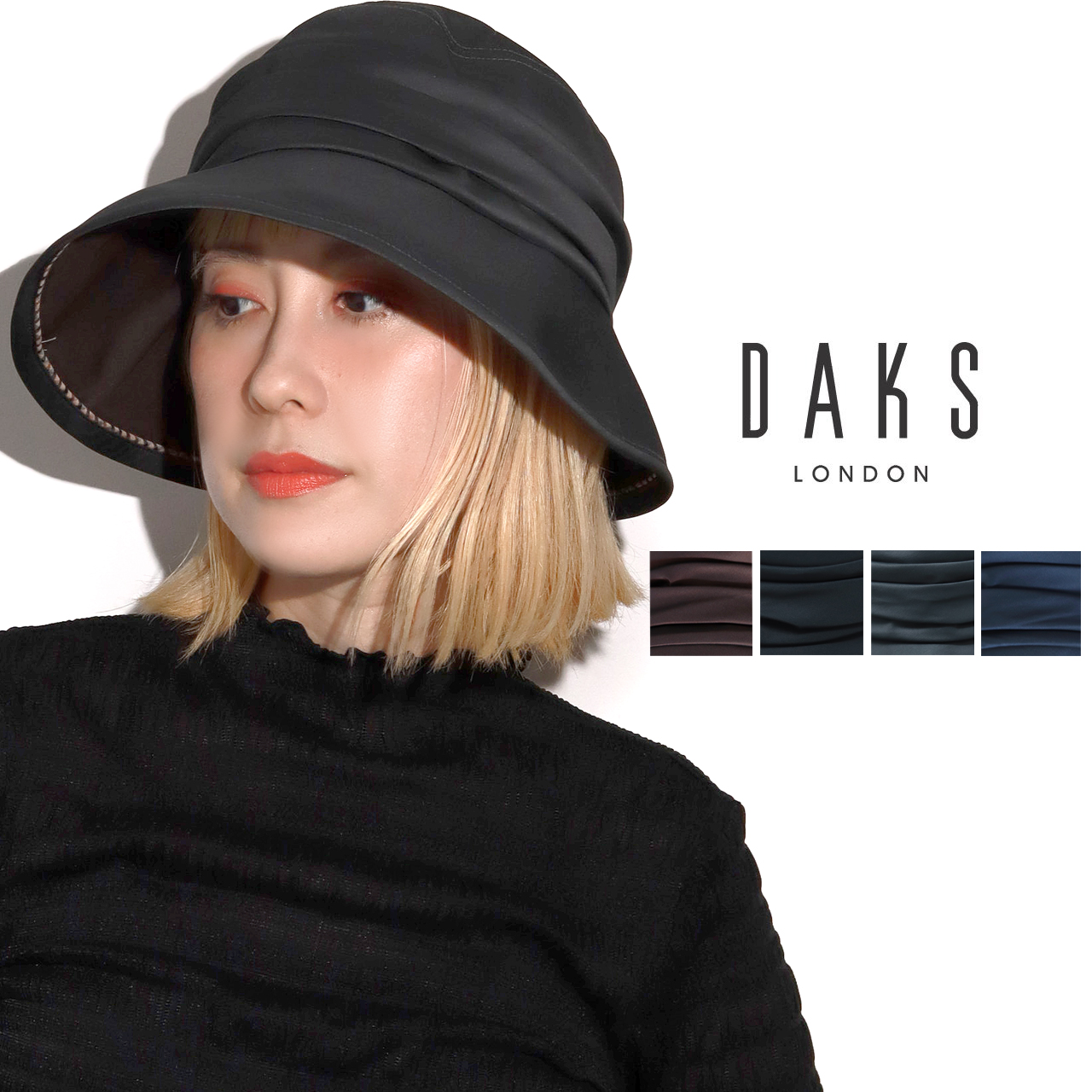 DAKS クロッシェ 帽子 レディース ハット タフタ 形状記憶 婦人用 ダックス 光沢 レディースファッション ハウスチェック 50代 40代 : ELEHELM帽子通販専門店 - 通販 ...