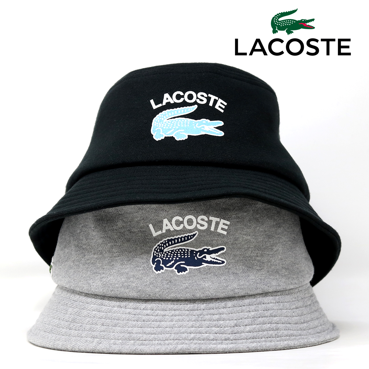 ラコステ バケットハット スウェット つばが短い メンズ レディース 帽子 ジャージ 綿100％ LACOSTE 黒 グレー ブランド ロゴ 送料無料 秋冬 :l1246:ELEHELM帽子 ...