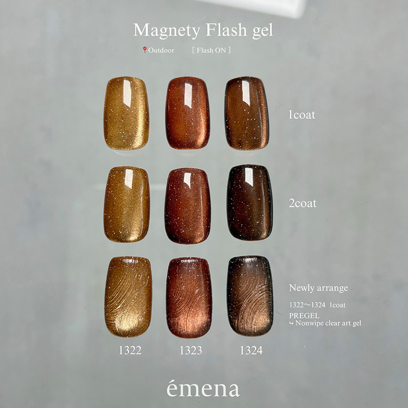 エメナ emena Magnety Flash gel 8g 3色からご選択 1322 1323 1324 マグネティフラッシュジェル 幻想的 星空 フラッシュグリッター べっ甲風 新品 送料 ...