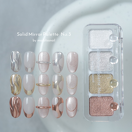 TOY's × INITY ソリッドミラーパレット no3 by marblissnail 万能ミラー T-SMP3 ミラーパウダー 4色 ...
