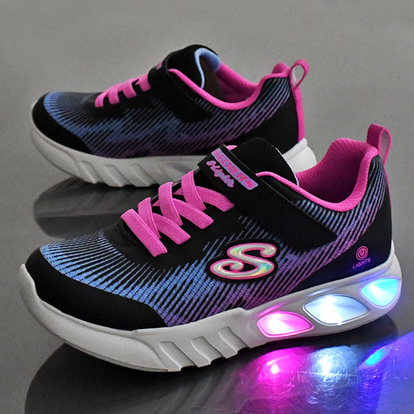 SKECHERS（スケッチャーズ） 【動画あり】光る靴 キッズ スニーカー SKECHERS Sライツ フリッカー フラッシュ シューズ 靴 ...