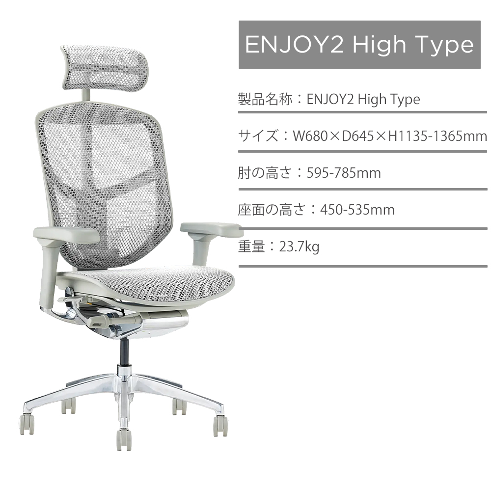 エルゴヒューマン エンジョイ2 ハイタイプ ergohuman enjoy2 High Type / ランバーサポート付 / ヘッドレスト有り 【完成品】 :EJ2-HAM:日本唯一のエルゴ ...