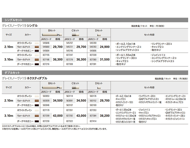 TOSO カーテンレール グレイスノーヴァ19 シングルセット シングル正面付 2.1m 3.1m 3色 B C Dキャップ :toso ...