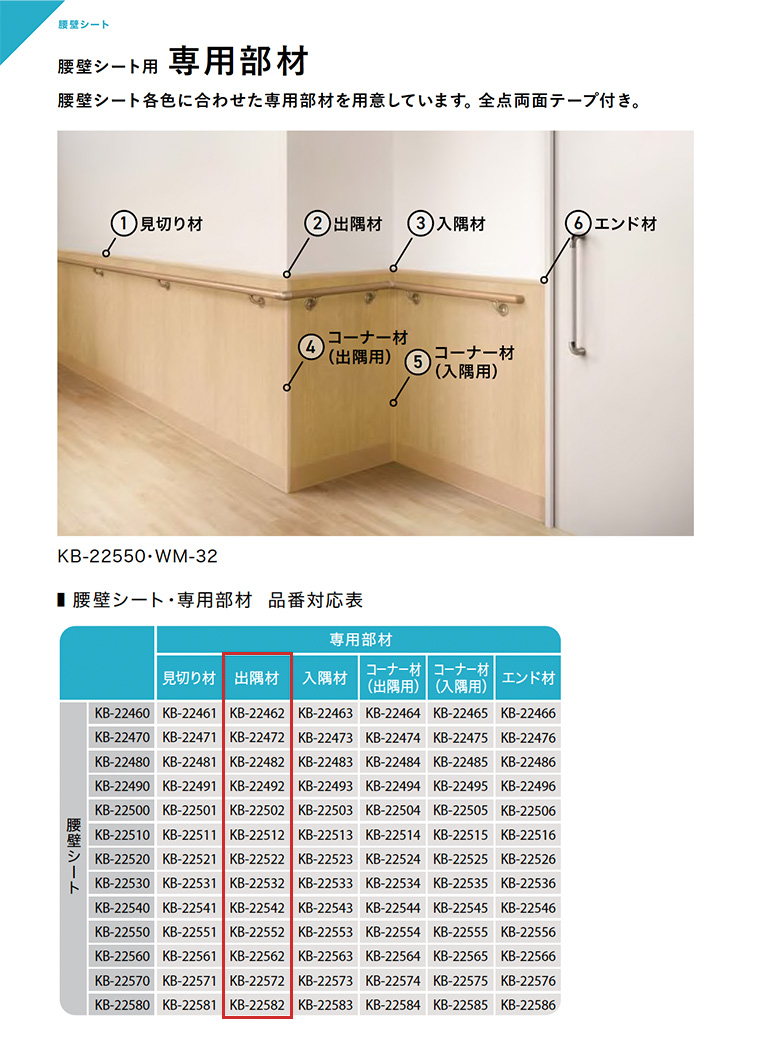 サンゲツ 出隅材 S-FLOOR 2022-2024 KB-22462〜KB-22582 腰壁シート用専用部材 : インテリアのE-start ...