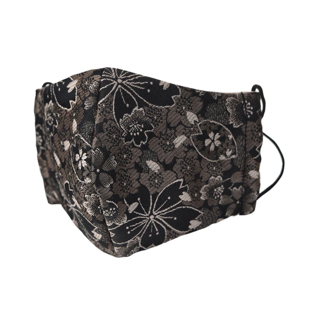 EsuonHappiness マスク 日本製 秋冬 冬用 大人用 暖かい 西陣織マスク 布マスク 洗える ゴム ストッパー 付 ピンク 金襴 ...