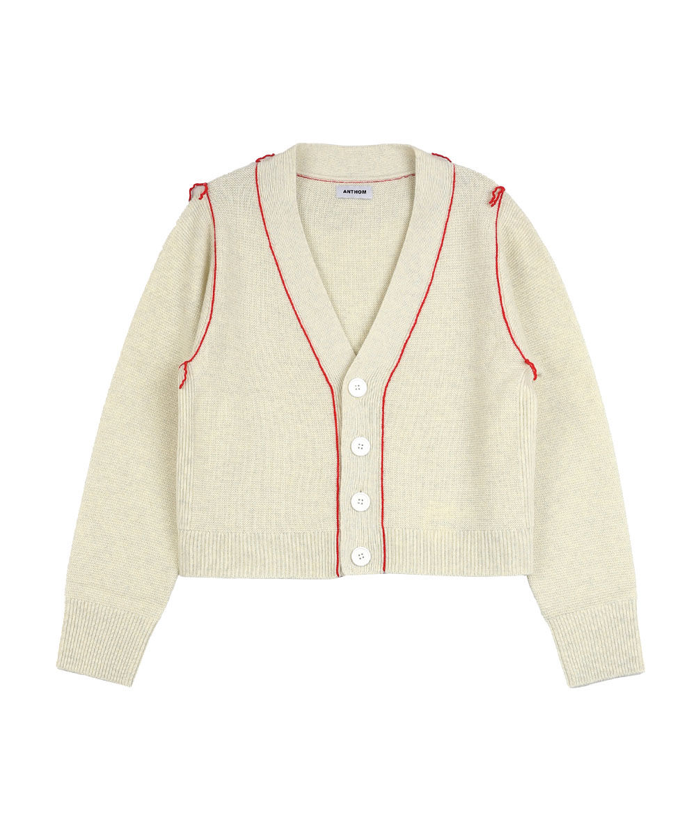 アントム ウール混 配色ショートカーディガン ANTHOM A30544 国内正規品 220409 送料無料 アントム ウール混 配色ショートカーディガン ANTHOM レディース 国内