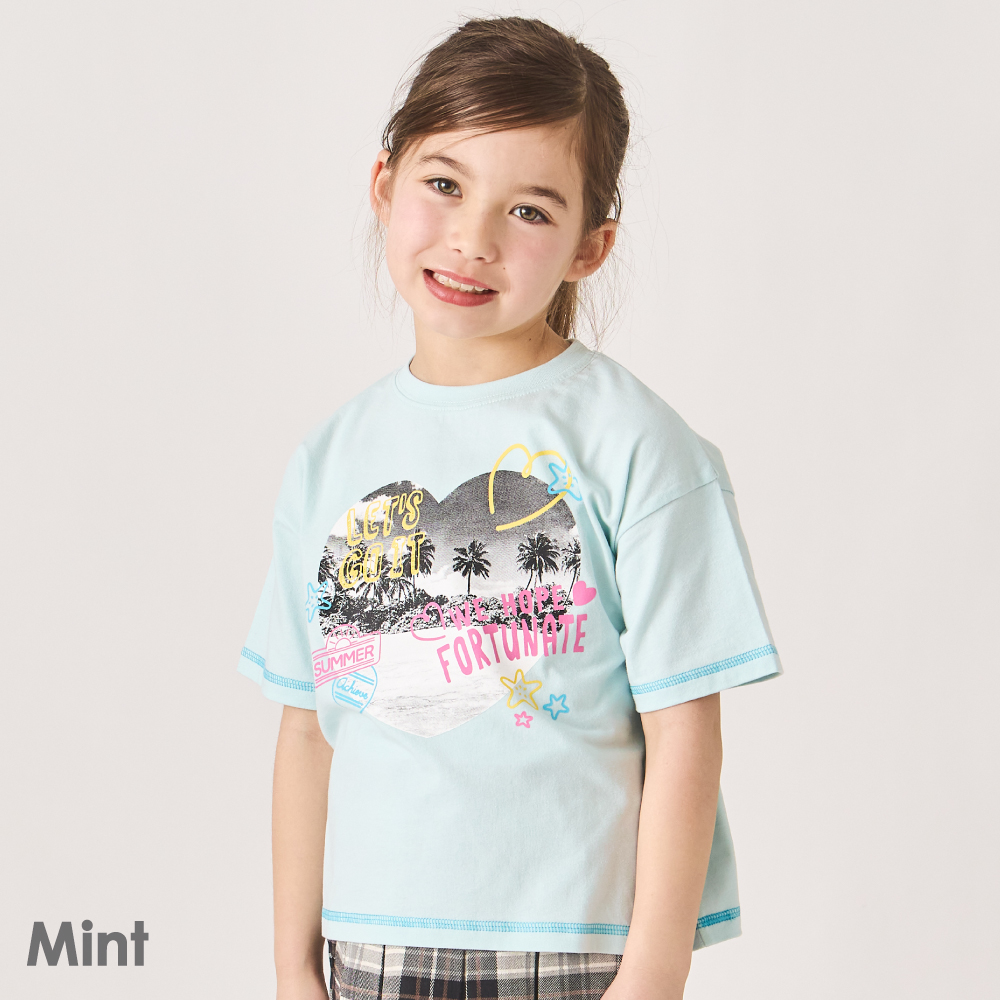 ever closet 子ども服 プリント 半袖 Tシャツ ベビー キッズ マタニティ トップス 綿 コットン 女の子 90 100 110 120 130 140 : ever closet ...
