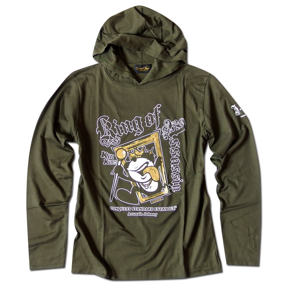 殺し屋ジョニー ロンT 長袖 ロングTシャツ メンズ フード 日本製