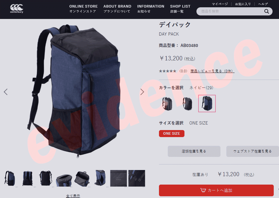 カンタベリー（Canterbury） デイパック DAY PACK AB03480-29