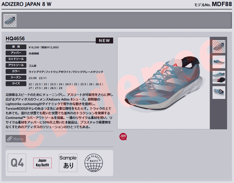 adidas アディダス ADIZERO JAPAN 8 W HQ4656 レディースシューズ : イーゾーン スポーツ - 通販 ...