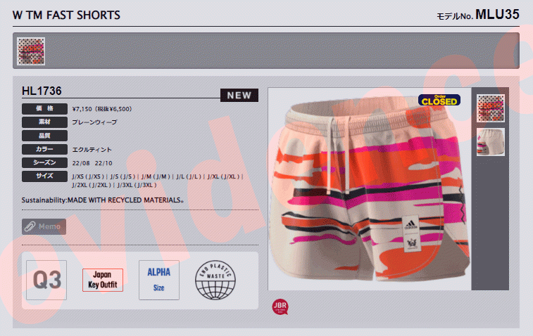 adidas（アディダス） W TM FAST SHORTS MLU35-HL1736 レディース メール便送料無料 : イーゾーン スポーツ ...