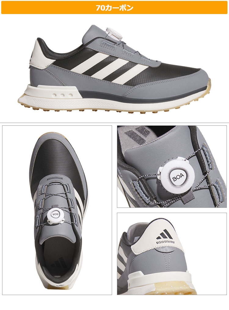 adidas（アディダス） ゴルフシューズ MDK92 S2G SL ボア 24 [ダイヤル式 スパイクレス EEE相当] （メンズ） : F ...
