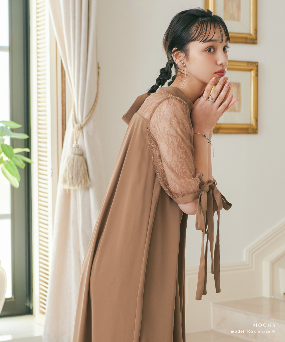 niana 結婚式 ワンピース パーティードレス レース リボン niana 結婚式 ワンピース パーティードレス レース リボン