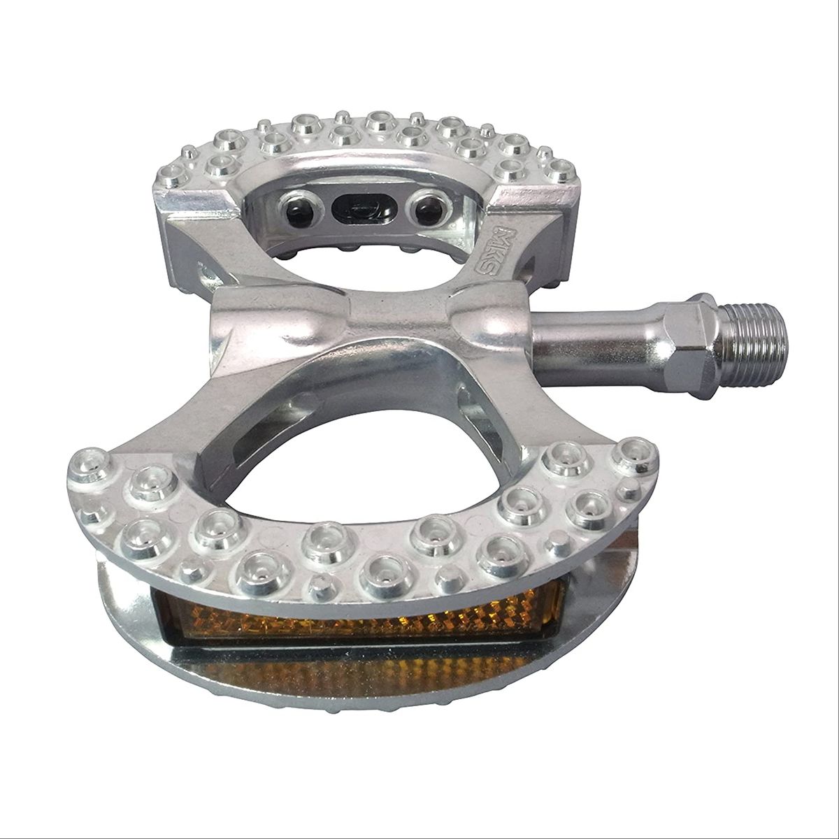 三ヶ島製作所 フラットペダル ミカシマ Lambda ラムダ シルバー ブラック 左右セット オフロード ツーリング 街乗り Rivendell Bicycle Works MKS ...