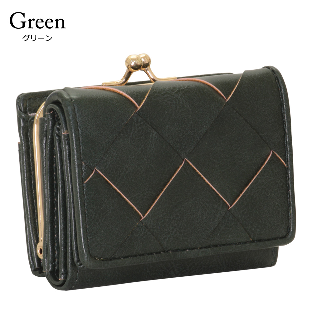 ピソラロ Pisoraro 財布 レディース がま口 3つ折りミニ財布 メッシュ 大人 おしゃれ 上品 編込みメッシュ 合成皮革 カード収納 オシャレ 黒 :7313:ファーストサイト ...