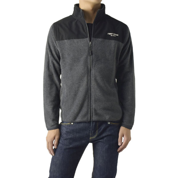 FIRSTDOWN thebasic ファーストダウン メンズ 切替 マイクロフリースジャケット ジップアップ ジッパータブ アウトドア 起毛 秋冬 アウター C8A セール【パケ1 ...