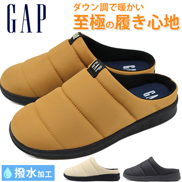 44%OFFセール ギャップ スリッポン レディース 靴 ルームシューズ モックシューズ 黒 ブラック 軽量 軽い 撥水 ダウン 滑りにくい 歩きやすい 冬 GAP GPU22207 ...