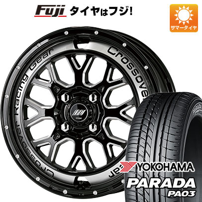 PARADA PA03 【新品 軽自動車】 夏タイヤ ホイール4本セット 165/55R14 ヨコハマ ブラックレター 95/93N ワーク ...
