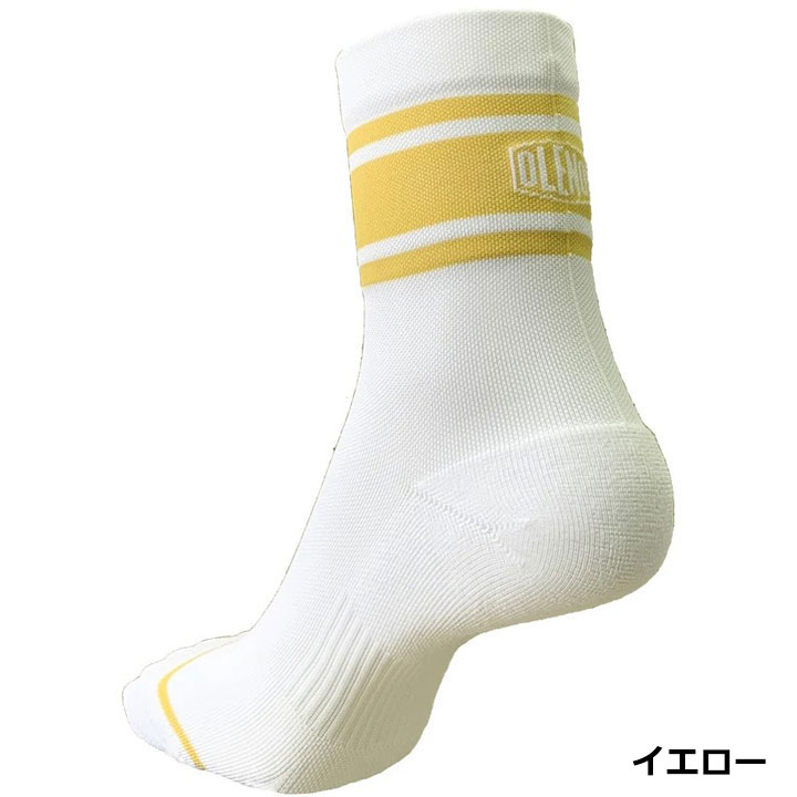 オレノ 02-045 Comod(y) Life ロークルー ブラック/グリーン/パープル/オレンジ/サックス/イエロー/グレー OLENO ソックス 靴下 10p : フルショット ...