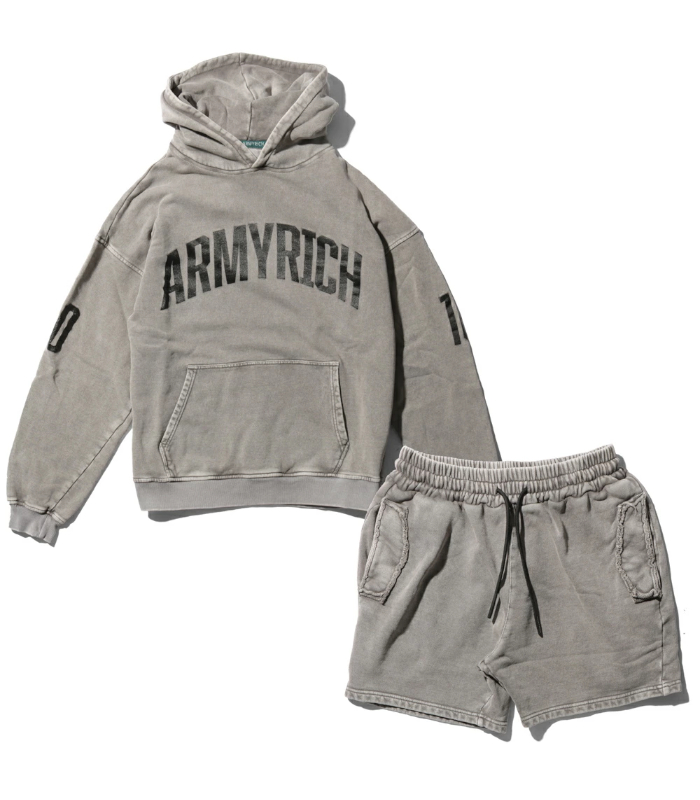 ARMYRICH アーミーリッチ ピグメント加工オーバーサイズセットアップ メンズ ルームウェア スウェット 男性 上下セット カジュアル スポーツ ピグメント加工オーバーサイズセットアップ メンズ スウェット
