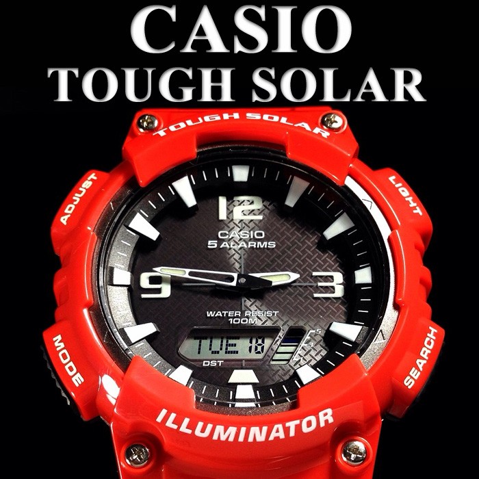 【新品】￥1×3本海外限定新品 カシオ CASIO アナデジタフソーラー赤の落札情報詳細 - ヤフオク落札価格検索 オークフリー