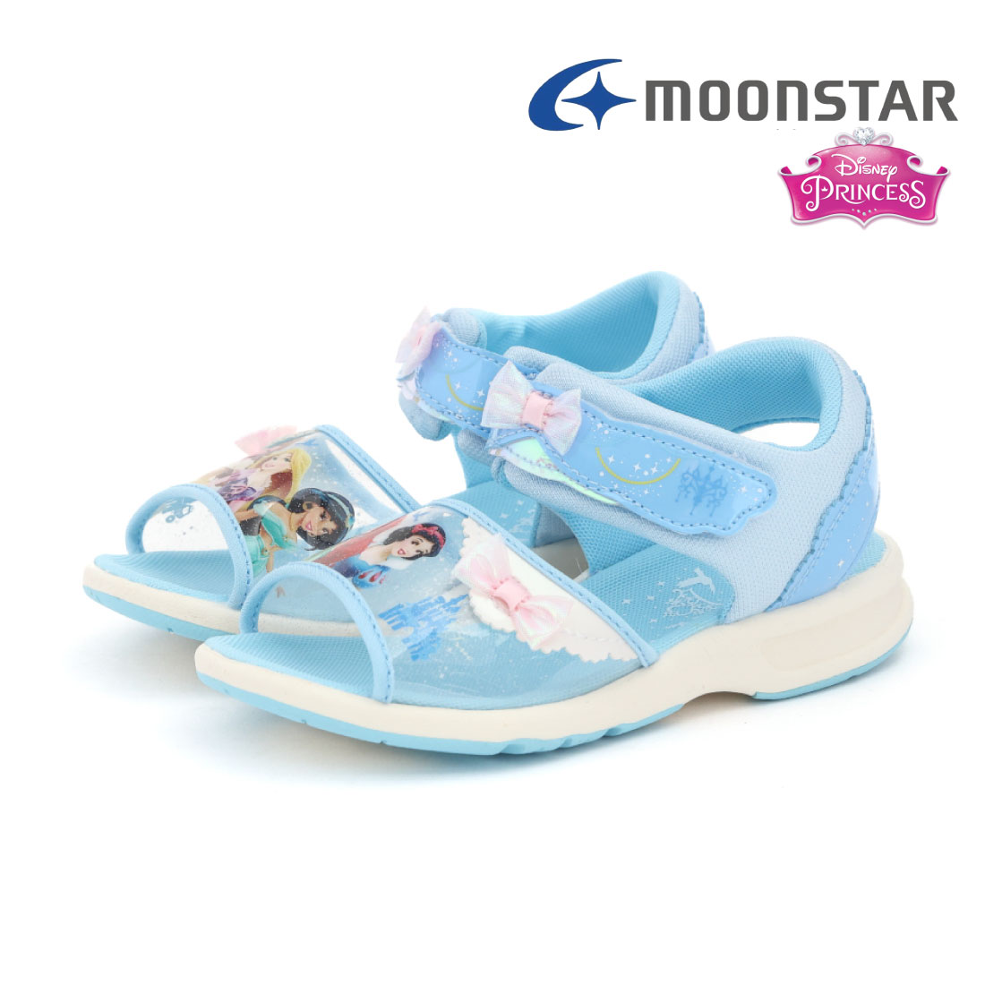 MoonStar ムーンスター moonstar キッズ ジュニア サンダル ディズニー Disney DN C1351 女の子 子供靴 シンデレラ アリエル 白雪姫 ベル ラプンツェル ...