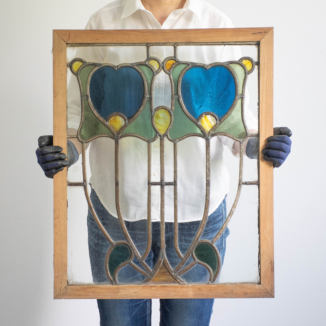 英国アンティーク ステンドグラス 20 (543x665) 仮枠あり 骨董 1910年代( :bld-stg-4014-20:ガーデンマート Yahoo!店 - 通販 - Yahoo!ショッピング