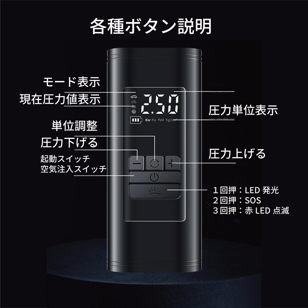 Liberator Plus 空気入れ 電動空気入れ 自転車 エアーポンプ 電動 空気いれ 車 タイヤ バイク ボール 仏式 米式 英式 アダプター 携帯 送料無料 ポンプ : ブランド雑貨 ...