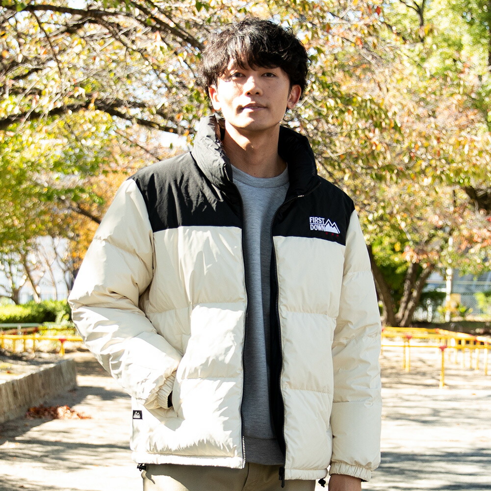 ダウンジャケット メンズ リバーシブル FIRSTDOWN USA ダウン ブルゾン 暖かい 秋冬 リアルダウン スタンドカラー 防寒 カジュアル 白 : メンズファッション GENELESS ...