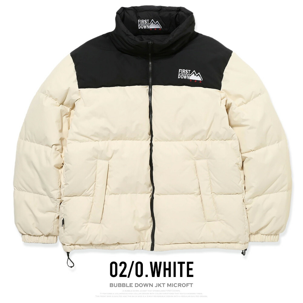 ダウンジャケット メンズ リバーシブル FIRSTDOWN USA ダウン ブルゾン 暖かい 秋冬 リアルダウン スタンドカラー 防寒 カジュアル 白 : メンズファッション GENELESS ...