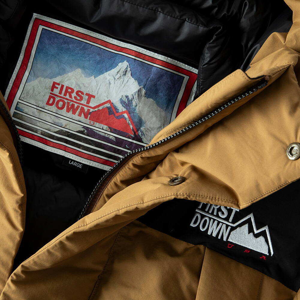 ダウンジャケット メンズ FIRSTDOWN USA ダウン ブルゾン 暖かい 秋冬 リアルダウン ラップダウンパーカー ブラウン シンプル 長袖 黒 : メンズファッション GENELESS ...