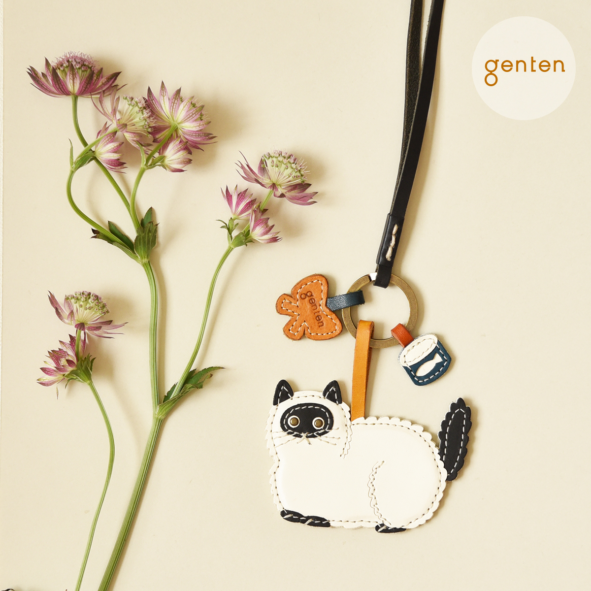 genten（ゲンテン） genten 40808 ワクワクチャーム ラグドール 本革 本革チャーム : genten 公式ショップ - 通販 ...