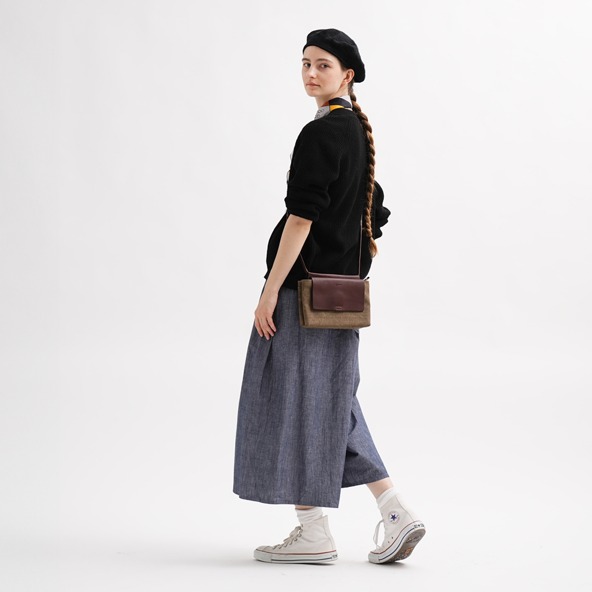 genten ゲンテン ミモザ・ベーシック ミニショルダーバッグ 43786 (44073・42255) ショルダーバッグ バッグ2個持ち 小さめ キャンバスコンビ 本革x帆布 ...