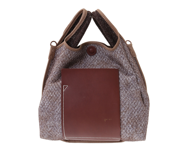 【ゲンテン公式】 genten 44455 ゲンテン 尾州ウール 里山トートバッグ トート ウール x レザー : 44455 ...