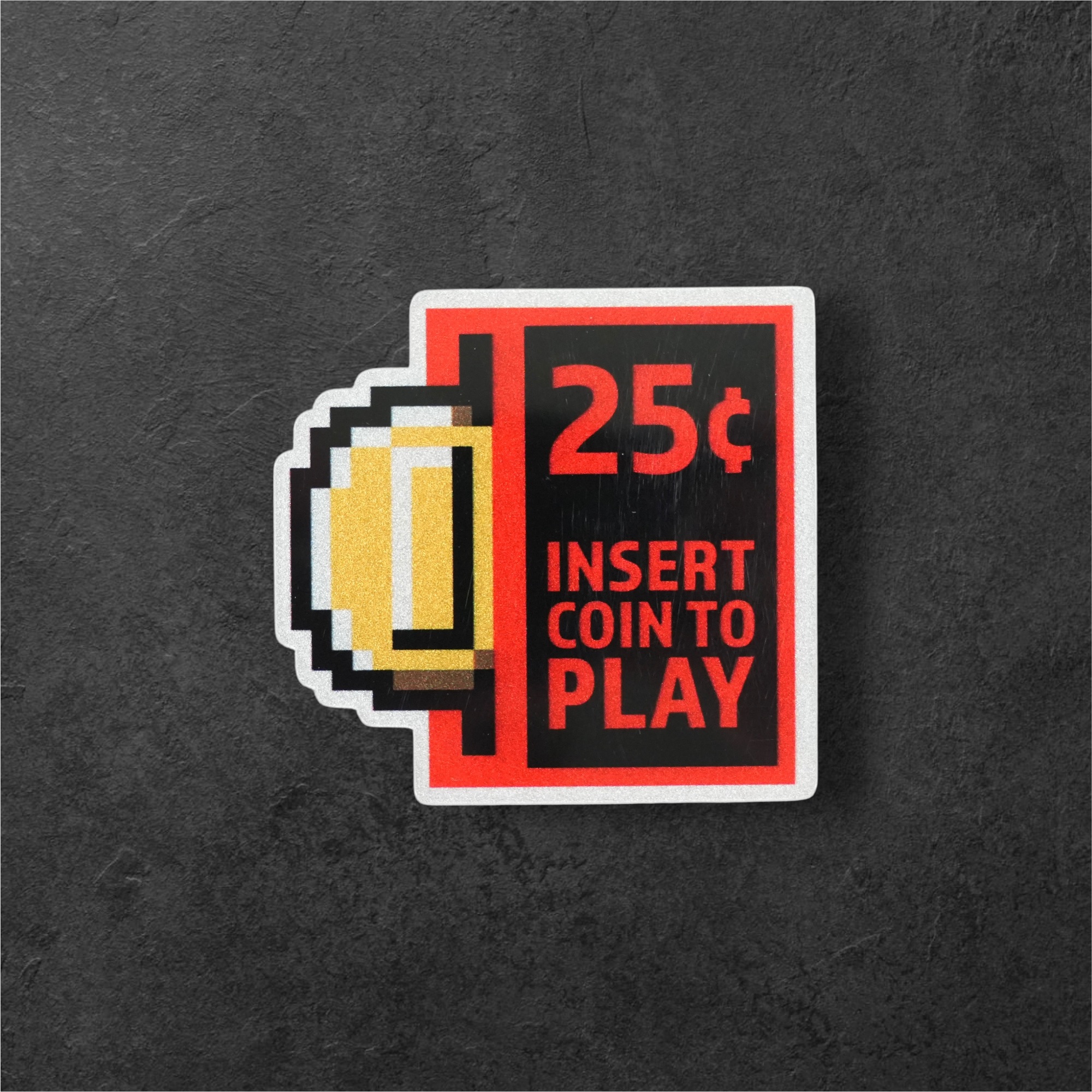 INSERT COIN TO PLAY・ドット絵レトロゲーム風 防水反射ステッカー アーケード : CP Select - 通販 ...