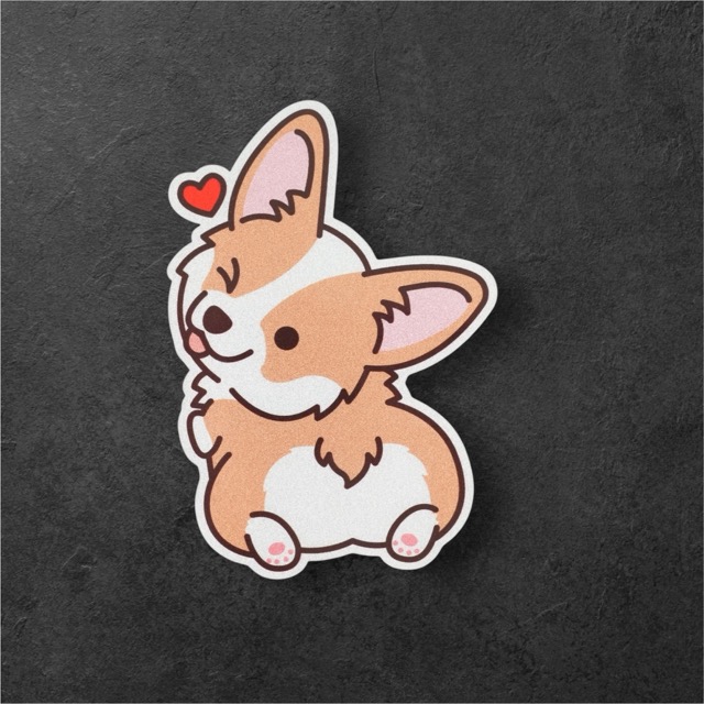 ルックバック おしり ハート ウインク ゆるコーギー 防水反射ステッカー : CP Select - 通販 - Yahoo!ショッピング