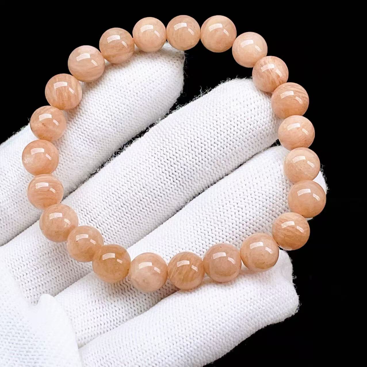 PROME 天然石【一点物】縞模様・オレンジムーンストーン・アメリカ産・ブレスレット・v72073 : 天然石工場直売店 PROME - 通販 ...