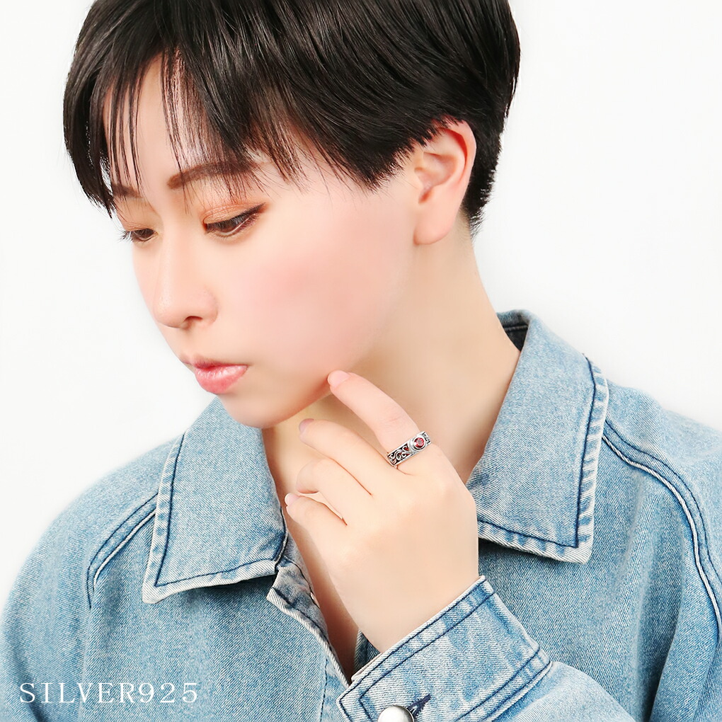 GRAN DEUR アラベスク ガーネット シルバー リング 指輪 9〜13号 天然石 石 ラウンド カット 唐草 レッド 赤 誕生石 1月 シルバーリング レディース : 新宿銀の蔵 ...