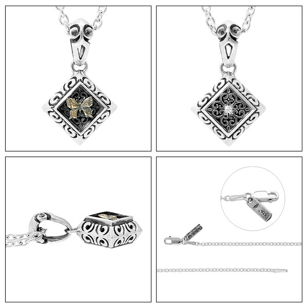 マジェスフィッセン スクエア 蝶 シルバー ネックレス チェーン付き K10 バタフライ 四角形 メンズ ペンダント シルバー925 唐草 : 新宿銀の蔵 シルバーアクセサリー - 通販 ...