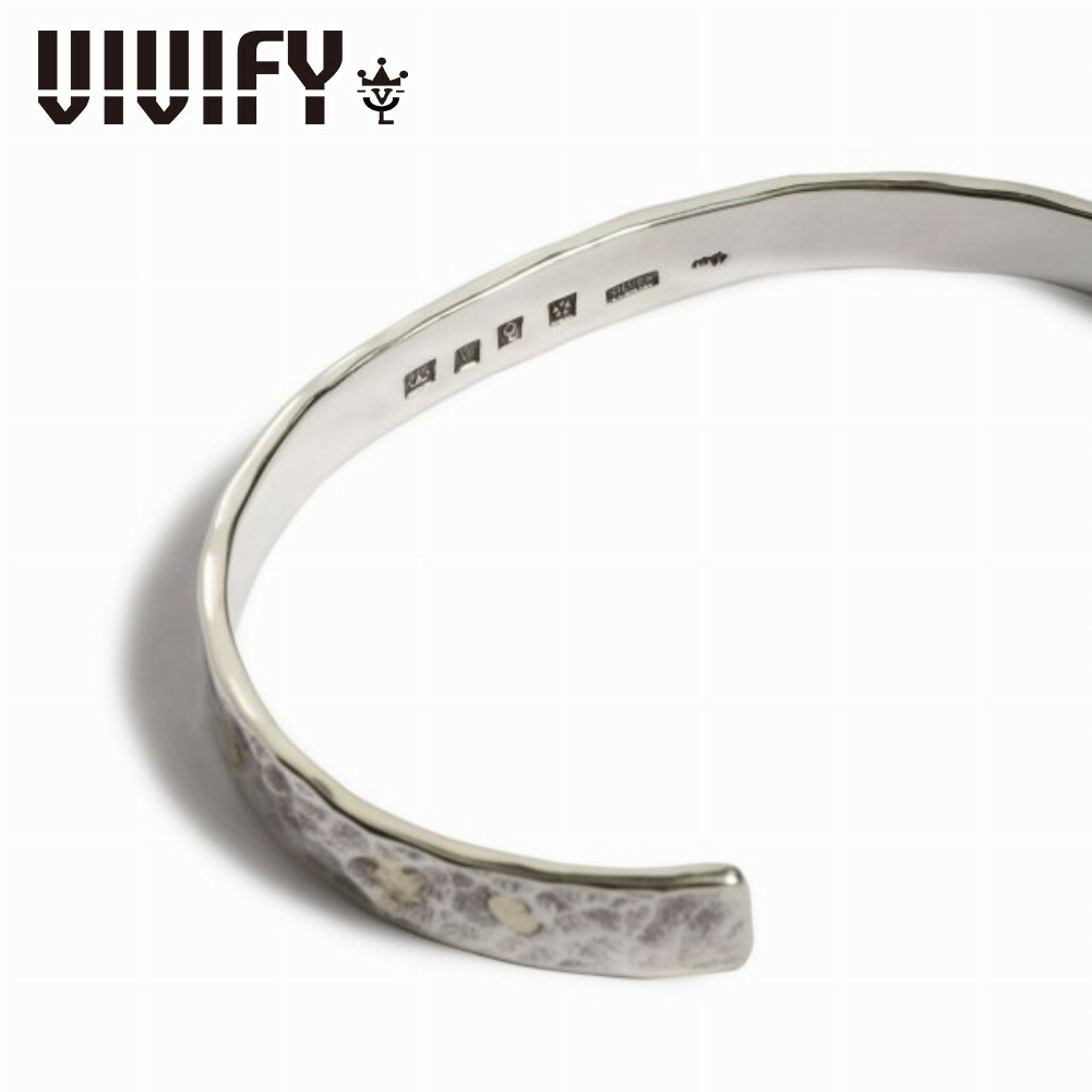 VIVIFY ビビファイ アクセサリー ブレスレット バングル シルバー ゴールド Back Hallmarks Bangle 槌目 Middle w Gold : 新宿銀の蔵 シルバー ...