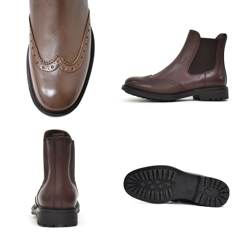 BOEMOS ボエモス ブーツ ショート ブーツサイドゴア ウィングチップ レディス 本革 イタリア 銀座ワシントン :870-8842:銀座 ...