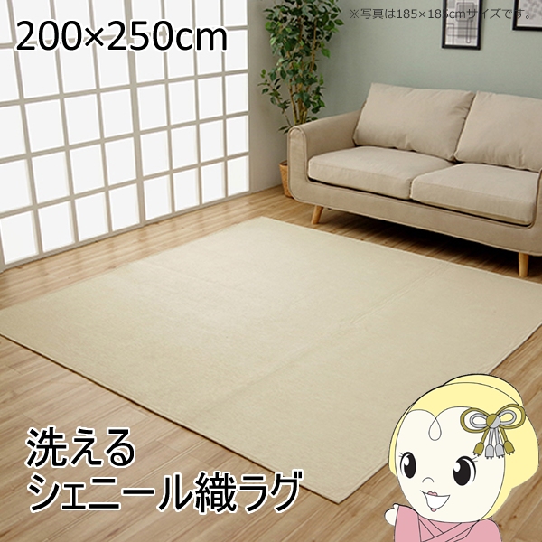 ラグ 長方形 洗える 撥水 無地 シンプル 滑りにくい コンパクト アイボリー 約200×250cm :IK1292340146502:ぎおん - 通販 - Yahoo!ショッピング