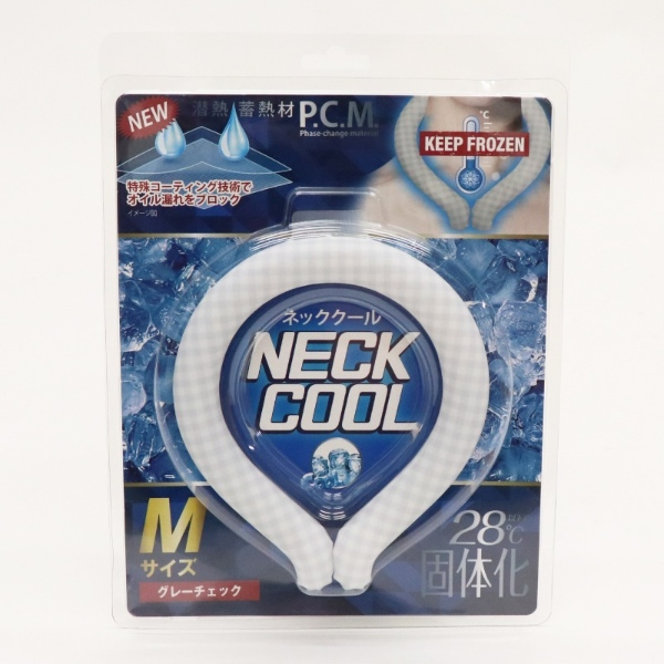 ネッククール Mサイズ グレーチェック  【12個セット】 凍結 熱中症対策 首 冷やす ひんやり 冷感 クールダウン NC23-GYC-M ネッククール Mサイズ グレーチェック 【12個セット】 凍結 熱中症対策