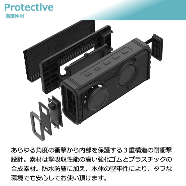40s Bluetoothスピーカー ワイヤレス 防水 高音質 おしゃれ アウトドア キャンプ 大音量 重低音 FSBTS209HW2 ...