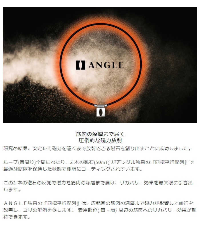 ANGLE アングル e.MODEL 01 NECKLACE マグネティックリカバリーギア 磁気ネックレス 【医療機器】 : ゴルフアトラス - 通販 - Yahoo!ショッピング