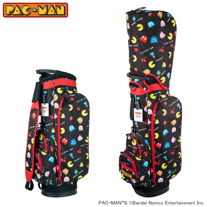 PAC-MAN パックマン キャディバッグ レッド OCB0009 バンダイナムコエンターテインメント 公式グッズ :pacman ...
