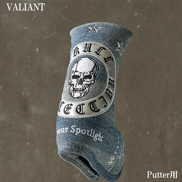 VALIANT ヴァリアント VA-017HC スカルコレクション ヘッドカバー インディゴウォッシュ【DW/FW/UT/アイアン/パター ...