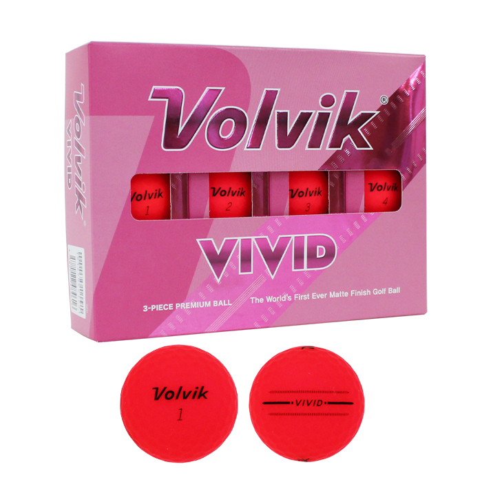 Volvik VIVID 20 LD DZ RED ヴォルヴィック ビビット レッド 1ダース 12球入り 蛍光 発色 視認性 ...