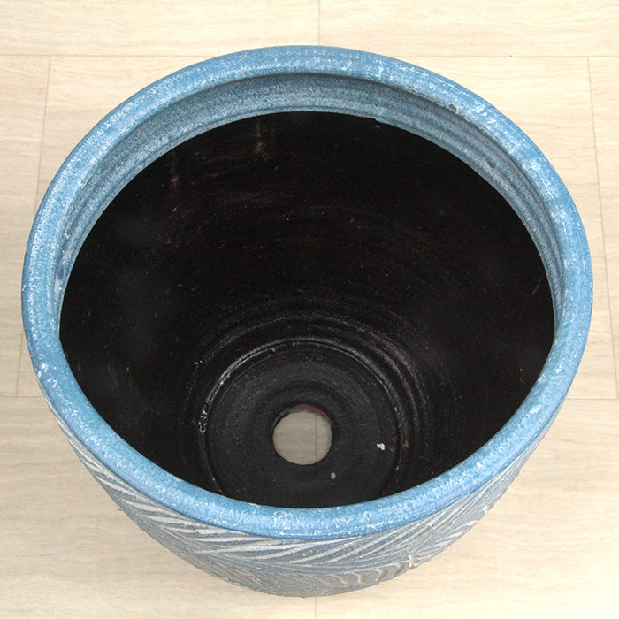 【大中小セットでお買い得】 リーフ柄 丸 深型 おしゃれ 大型 植木鉢 ブルー系 〔大中小3個セット〕 :ue01120bl:植木鉢・鉢カバー専門店グーポット - 通販 - Yahoo!ショッピング