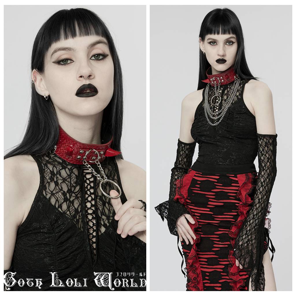 【ゴスロリワールド】PUNKRAVE パンク風ヘビーメダルチェーン付 チョーカー 赤色 最短当日発送 当日発送 品質自信有 サイズ交換可能 : 株式会社ゴスロリワールド - 通販 ...